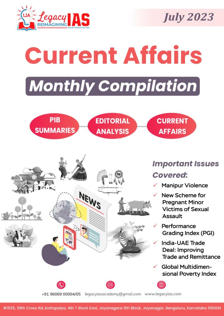 July 2023 Current Affairs Monthly Compilation | Legacy IAS Academy