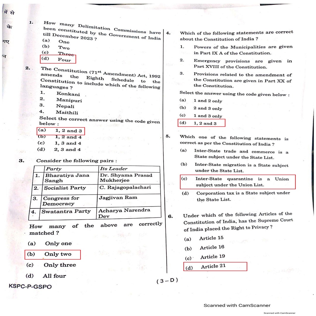 UPSC Prelims 2024 Answer Key for GS Paper 1 | LIA