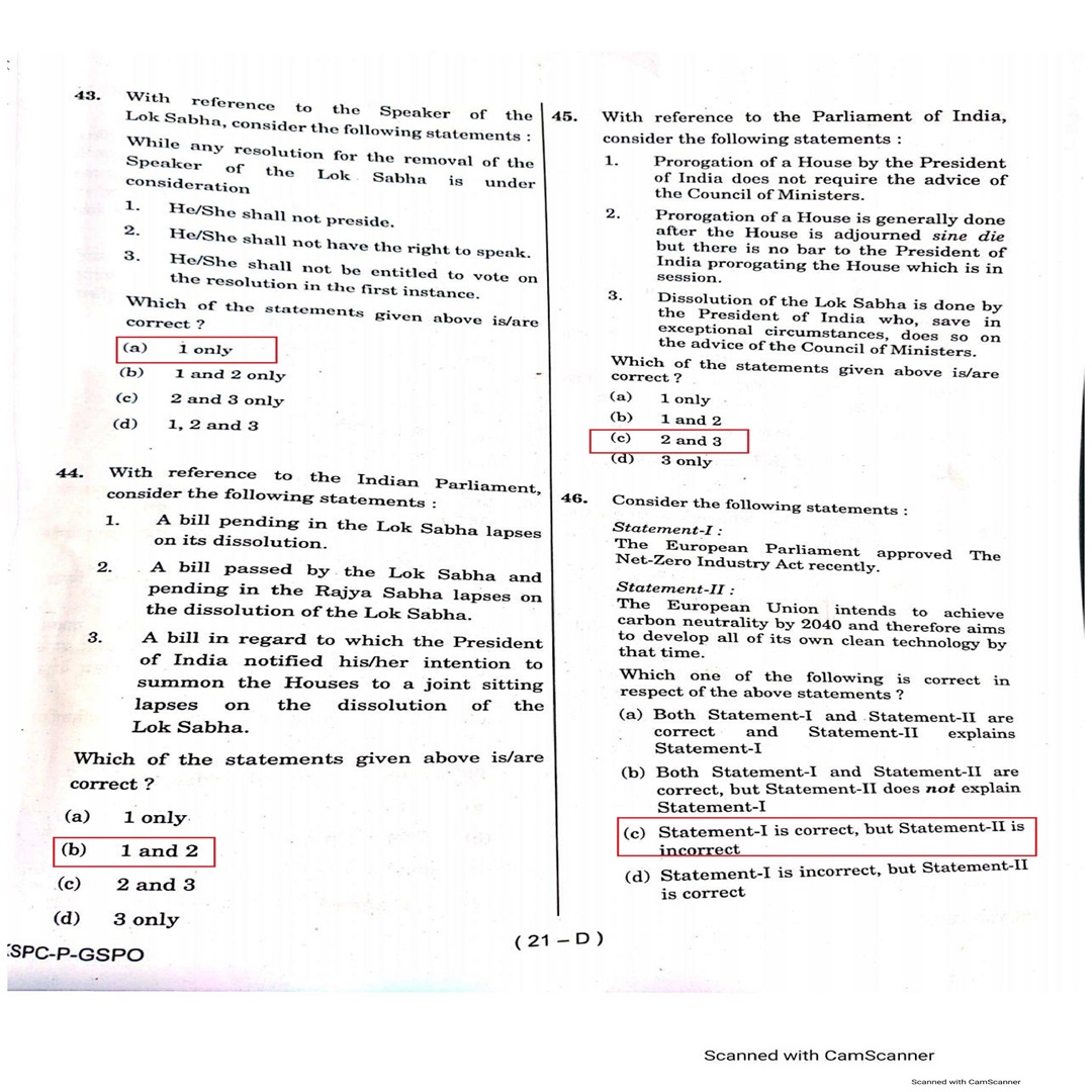 UPSC Prelims 2024 Answer Key for GS Paper 1 | LIA