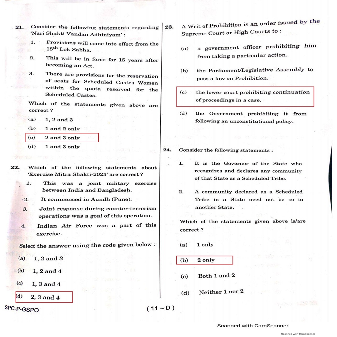 UPSC Prelims 2024 Answer Key for GS Paper 1 | LIA